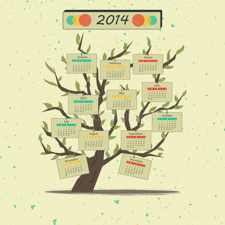 Calender Tree Stock Illustrations – 728 Calender Tree Stock ...