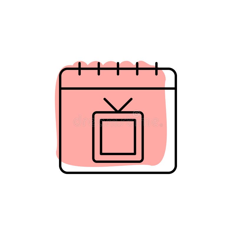 Calendar, Tv with Color Shadow Vector Icon in Calendar Set Stock Vector ...