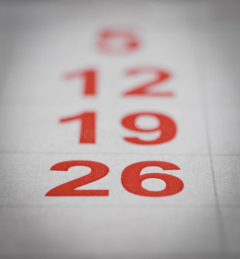 Calendar twenty six number stock photo. Image of month - 76589960