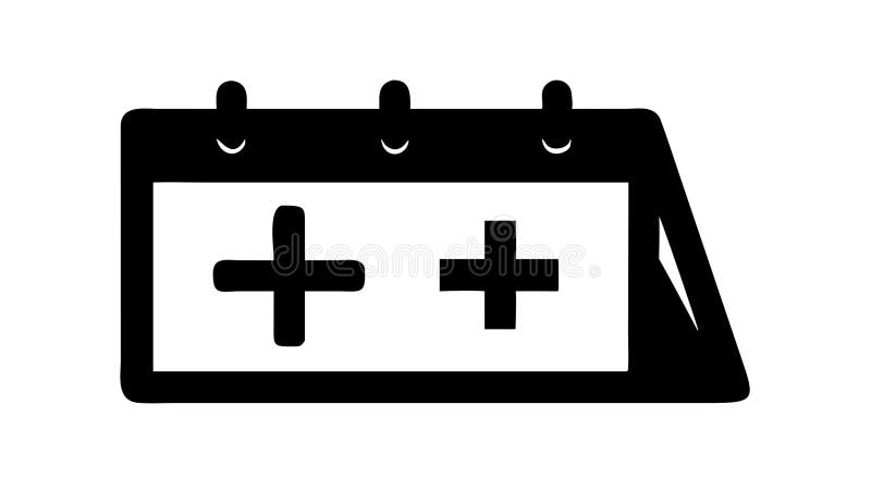 Calendar with Two Plus Signs Icon Vector for Adding Multiple Events ...