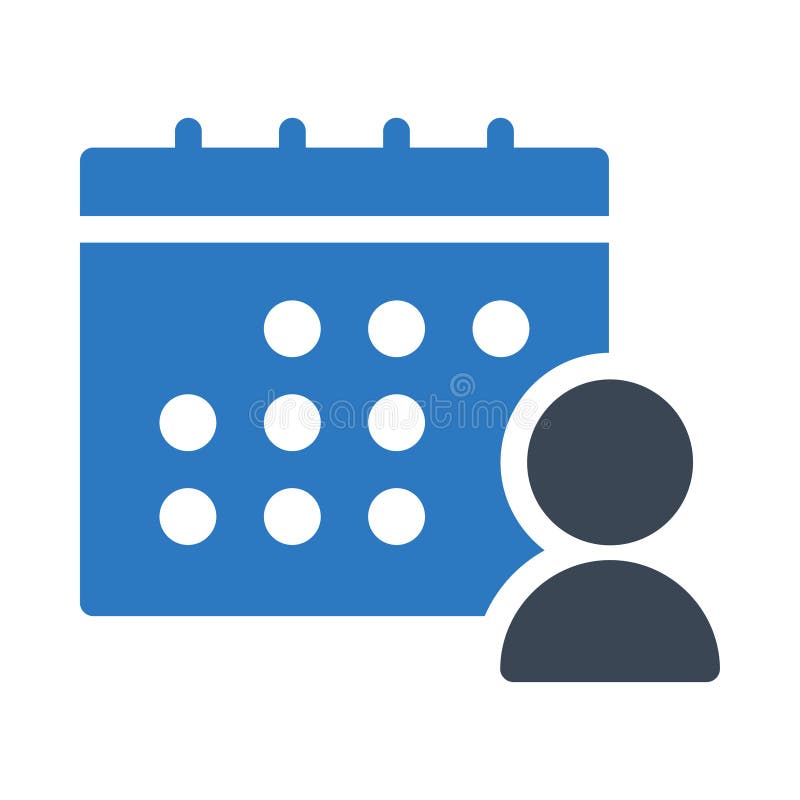 Calendar User Glyph Color Icon Stock Illustration - Illustration of ...