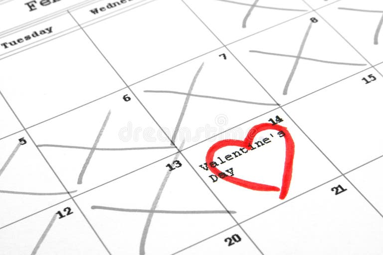 Calendar and Valentine S Day Stock Image - Image of love, counting: 1650607