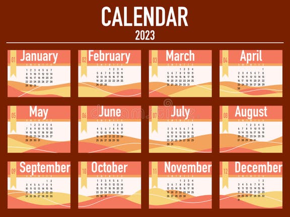 Calendar 2023 Vector Design Template Collection Stock Vector ...