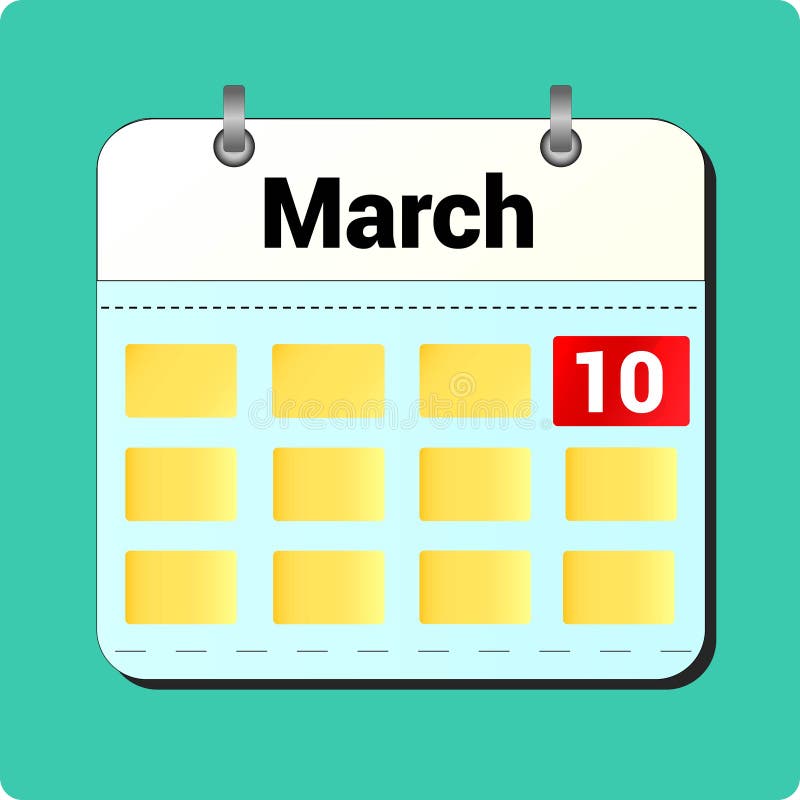 Calendar Vector Drawing, Date March 1 on the Page Stock Vector ...