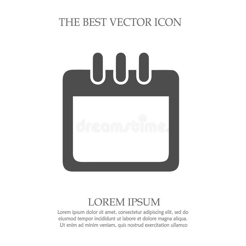 Calendar Vector Icon Eps 10. Simple Isolated Sign Symbol Stock Vector ...