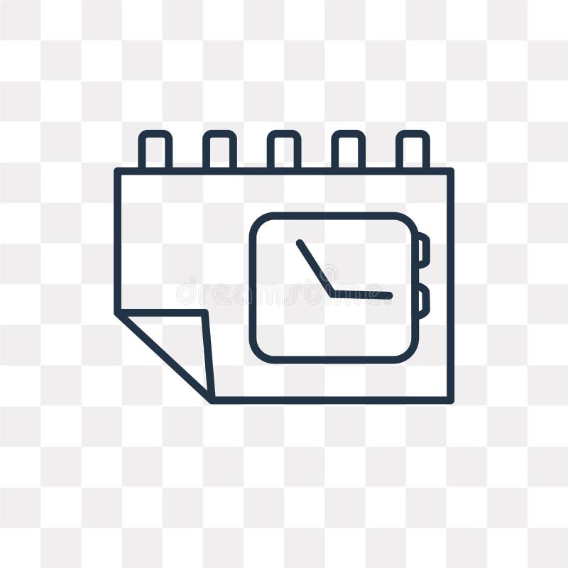Calendar Vector Icon Isolated on Transparent Background, Linear Stock ...