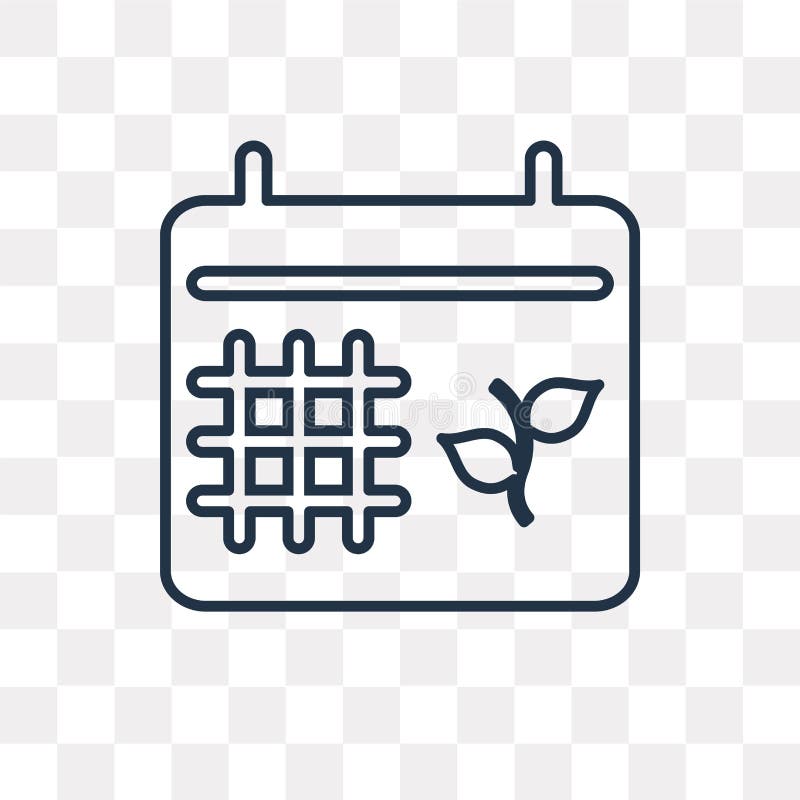 Calendar Vector Icon Isolated on Transparent Background, Linear Stock ...
