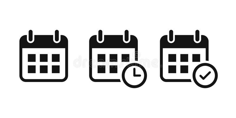 Calendar Vector Icon Set. Schedule Icon Symbol Vector Illustration ...