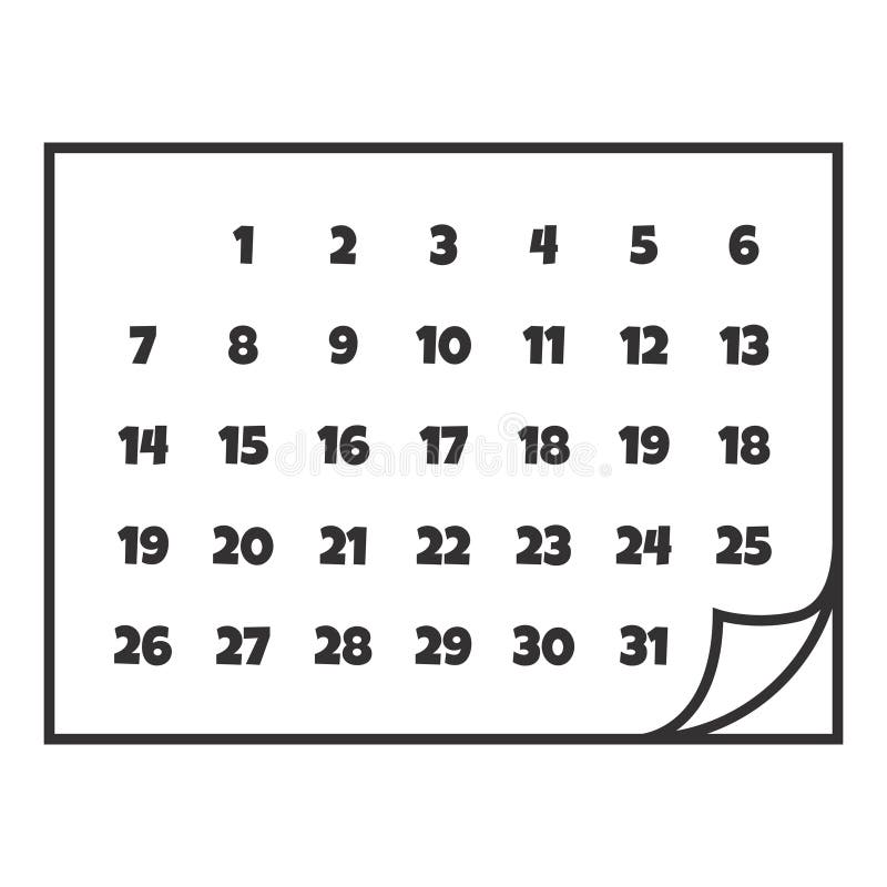 Calendar Vector Illustration with Folded Corner. Icon Flat of a ...