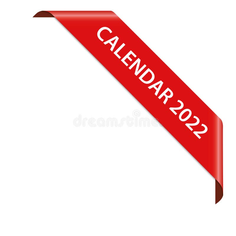 CALENDAR 2022 - Vector Illustration of Red Corner Ribbon Banner on ...