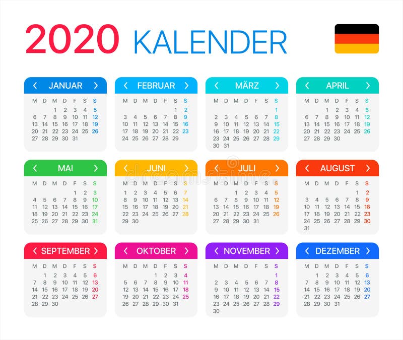 Calendar German Version Vector Illustration Stock Illustrations – 120 ...
