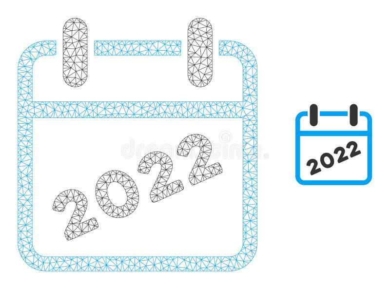 2022 Calendar Vector Mesh 2D Model Stock Vector - Illustration of 2022 ...