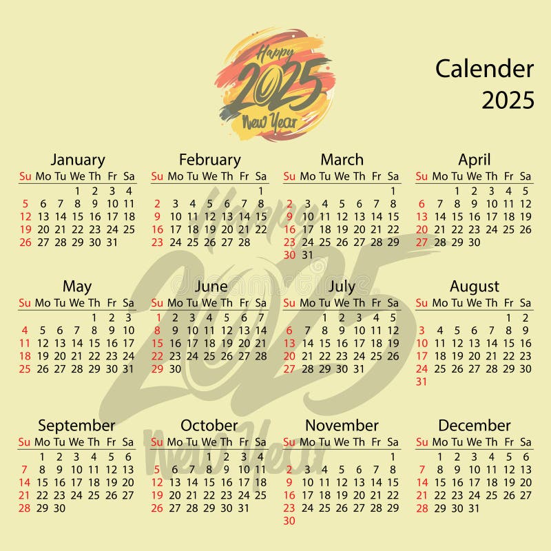 2025 Calendar Vector – Stylish and Isolated for Flexible Design Use ...