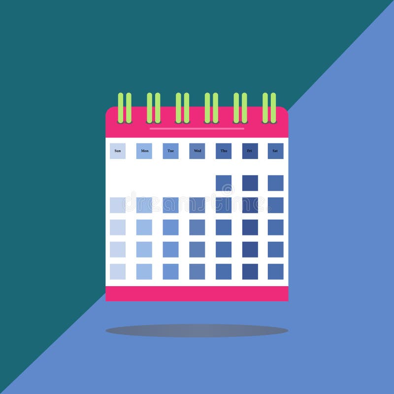 Calendar Vector Template. Calendar Empty Schedule Illustration Template ...