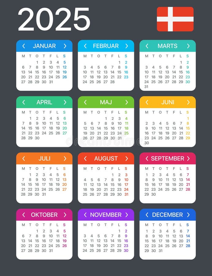 2025 Calendar - Vector Illustration. Template. Mockup Stock Vector ...