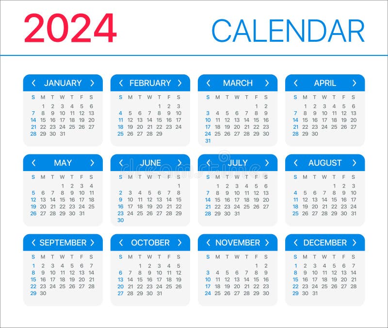 Calendar 2024 Template To Photo Stock Illustrations – 656 Calendar 2024 ...