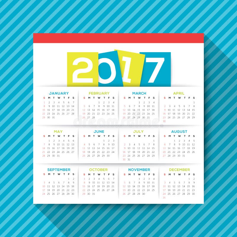 2017 Calendar Vector Template Stock Vector - Illustration of business ...