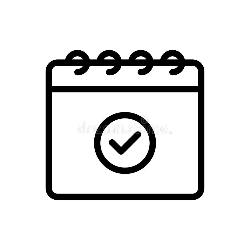 Calendar Vector Thin Line Icon Stock Vector - Illustration of line ...