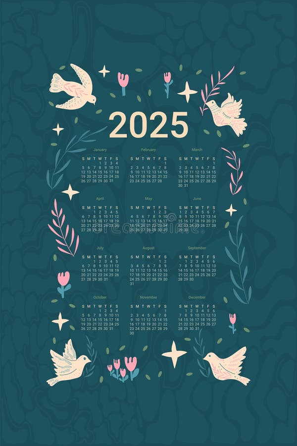Calendar Vertical, Planner, Date, Calender, Planner for 2025. Vector ...