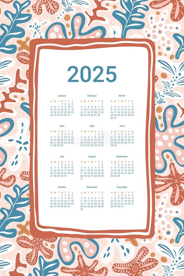 Calendar Vertical, Planner, Date, Calender, Planner for 2025. Vector ...