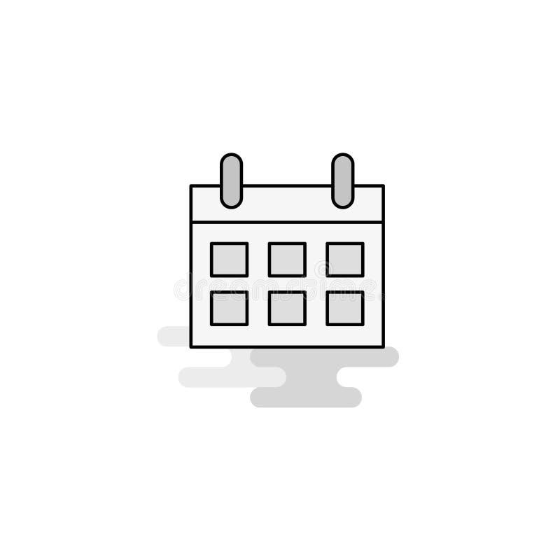 Calendar Web Icon. Flat Line Filled Gray Icon Vector Stock Vector ...