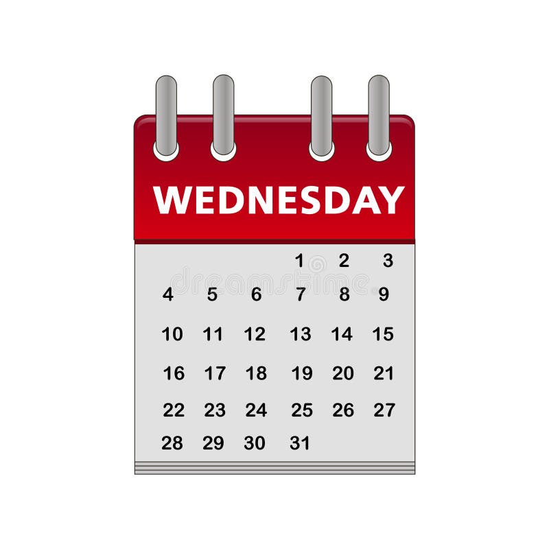 Wednesday Calendar Page Pictogram Icon. Stock Vector - Illustration of ...
