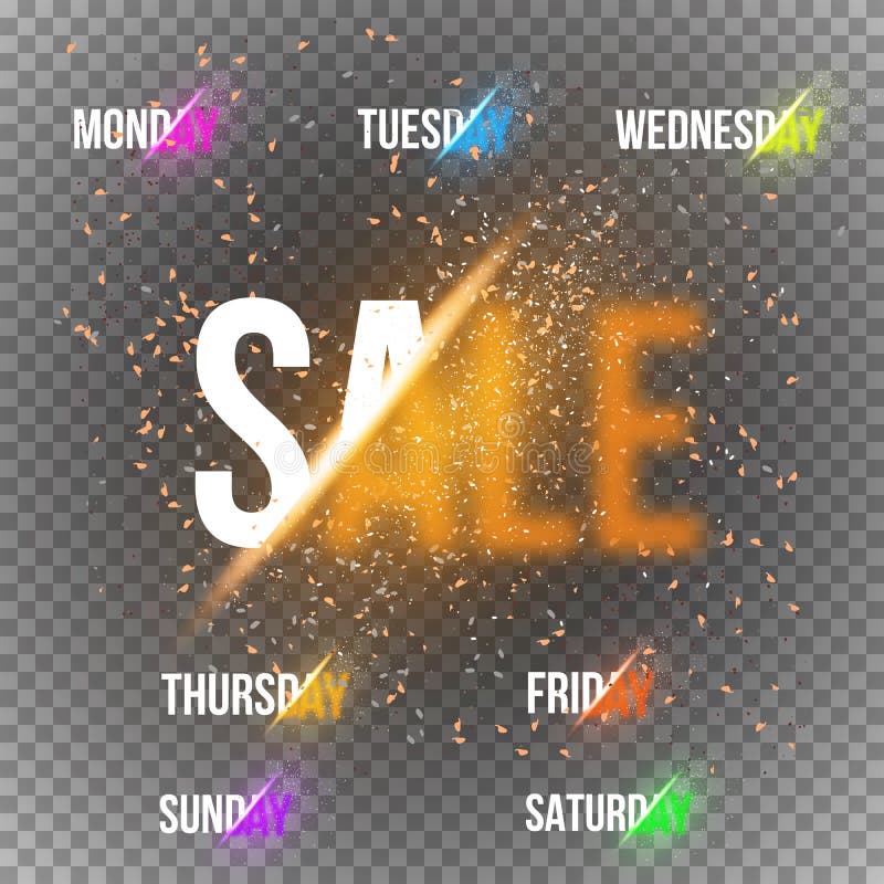 Calendar Week Days with Transparent Vector Special Stock Vector ...