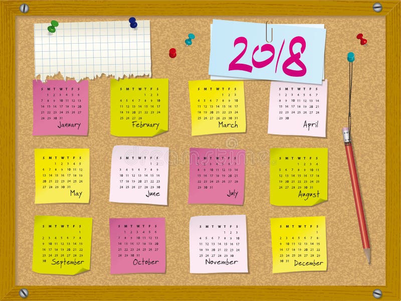 Notes Calendar Stock Illustrations – 14,209 Notes Calendar Stock ...