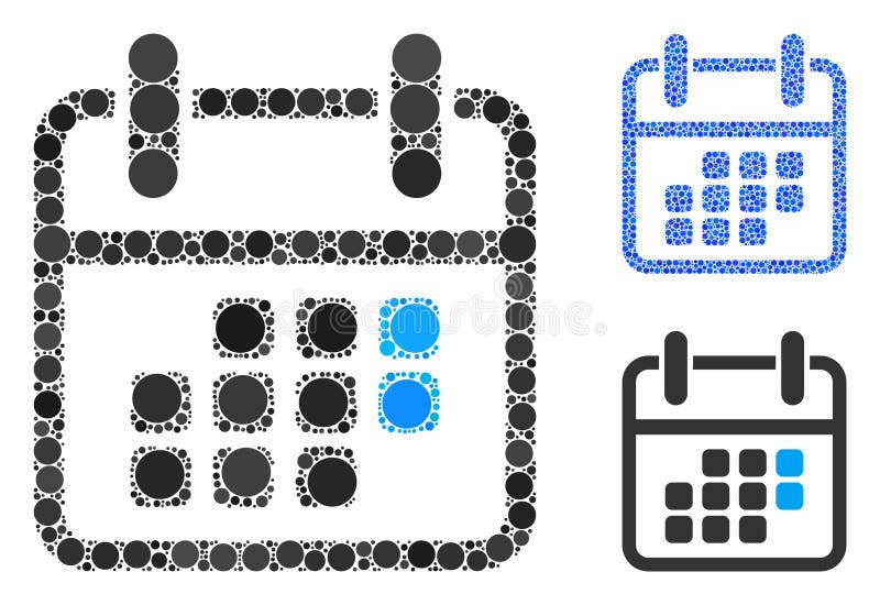 Calendar Weekend Composition Icon of Circle Dots Stock Illustration ...