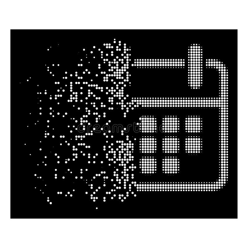 Bright Moving Dot Halftone Calendar Weekend Icon Stock Vector ...
