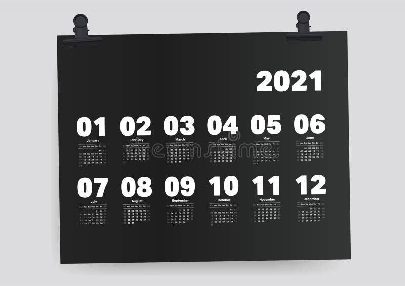 Calendar 2021 Weekend Planner Template from Sunday To Saturday Black ...