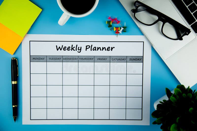Calendar Weekly Plan Doing Business or Activities with in a Week Stock ...