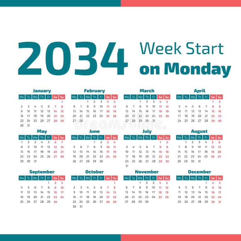 2034 Calendar Stock Illustrations – 122 2034 Calendar Stock ...