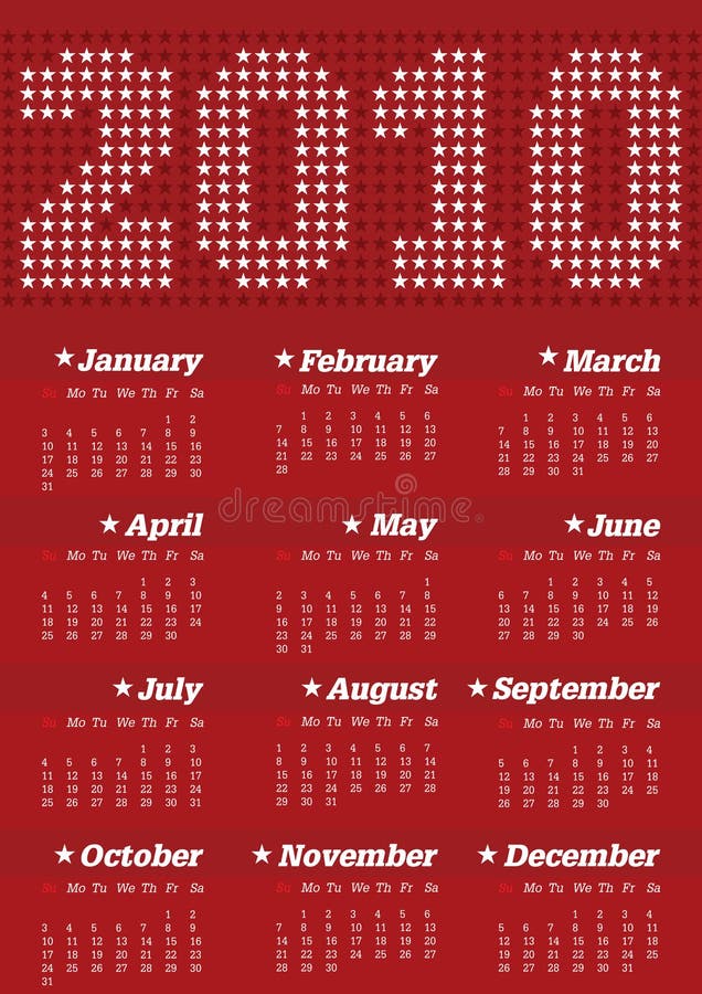 Calendar for year 2010 stock vector. Illustration of monthly - 11620717