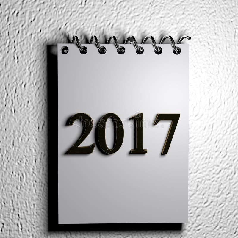 Calendar with Year 2017 on First Page Stock Illustration - Illustration ...