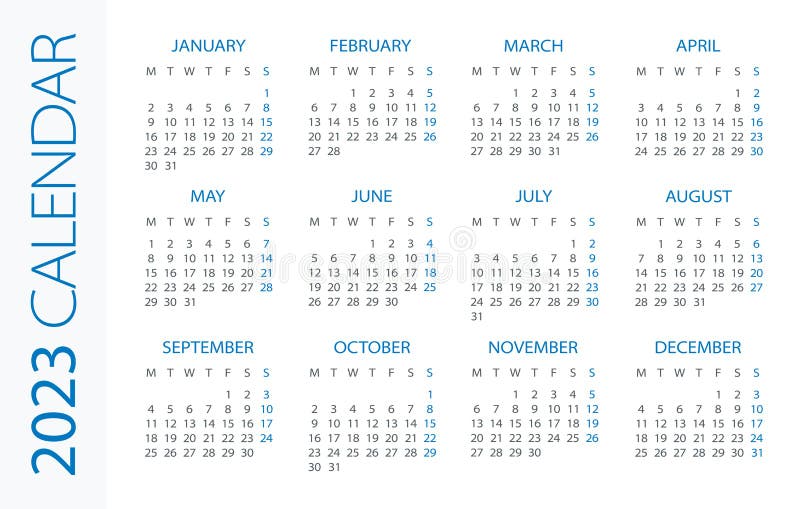 Calendar 2023 Year Horizontal - Vector Template Illustration. Ukrainian ... Calendar 2023 Year Horizontal - Vector Template Illustration. Ukrainian ...