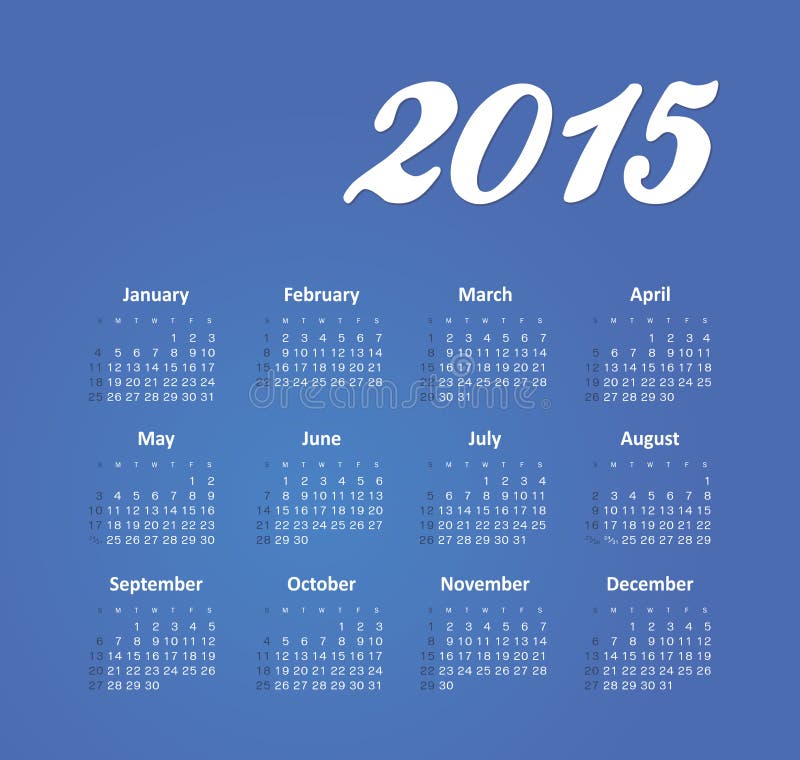 Calendar 2015 year stock vector. Illustration of template - 46462539