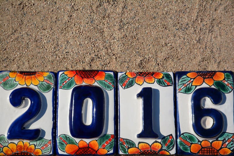 Calendar Year Numbers 2016 on Ceramic Tiles Stock Image - Image of ...