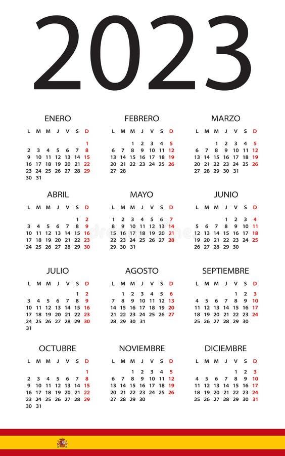 Calendar 2023 Year - Vector Template Illustration. Spanish Version ... Calendar 2023 Year - Vector Template Illustration. Spanish Version ...