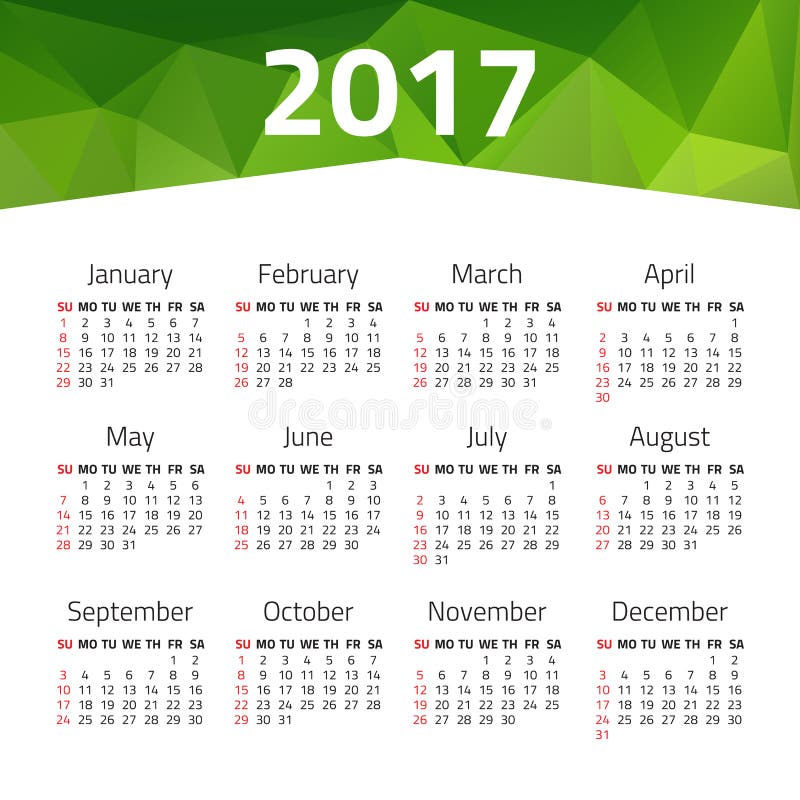 Calendar 2017 year stock vector. Illustration of color - 78285919