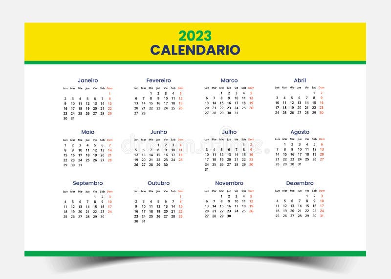 Calendar 2023 in Brazil Template for Planner, Office, Business ...