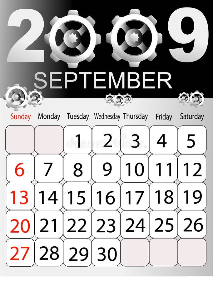 Calendario 2009 ilustración del vector. Ilustración de diario - 6473446