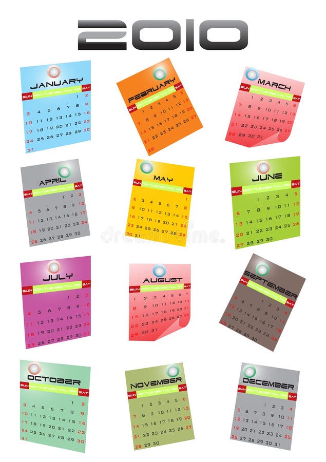 Calendario Para 2010 a 2015 Ilustración del Vector - Ilustración de ...