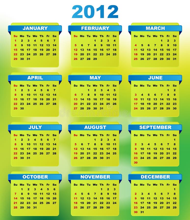 Vector el calendario 2012 ilustración del vector. Ilustración de ...