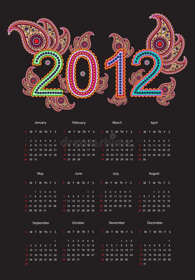 Calendario 2012 stock de ilustración. Ilustración de abril - 21628886