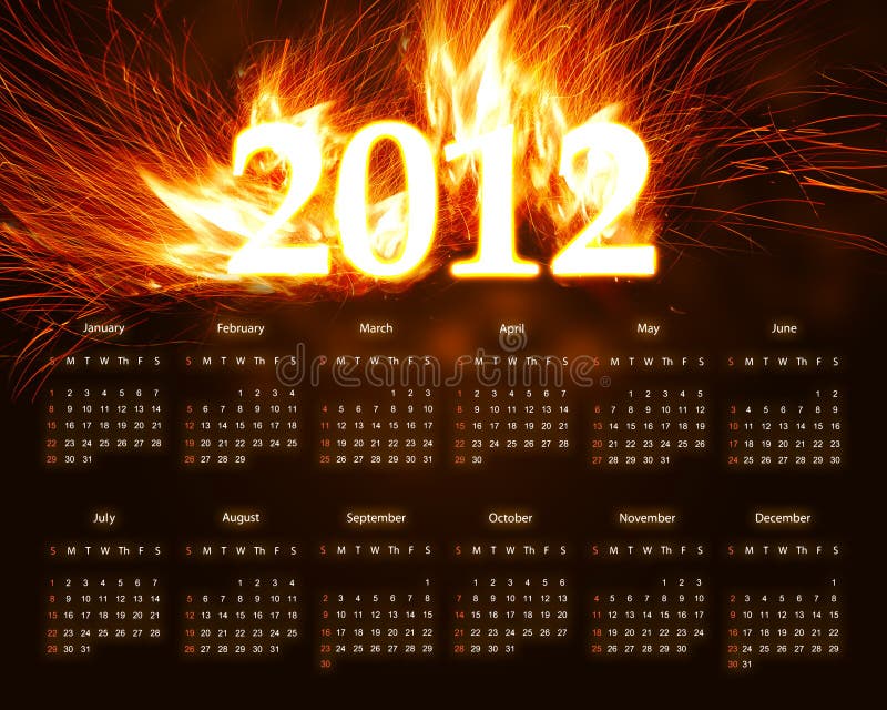 Calendario 2012 ilustración del vector. Ilustración de diciembre - 21628912