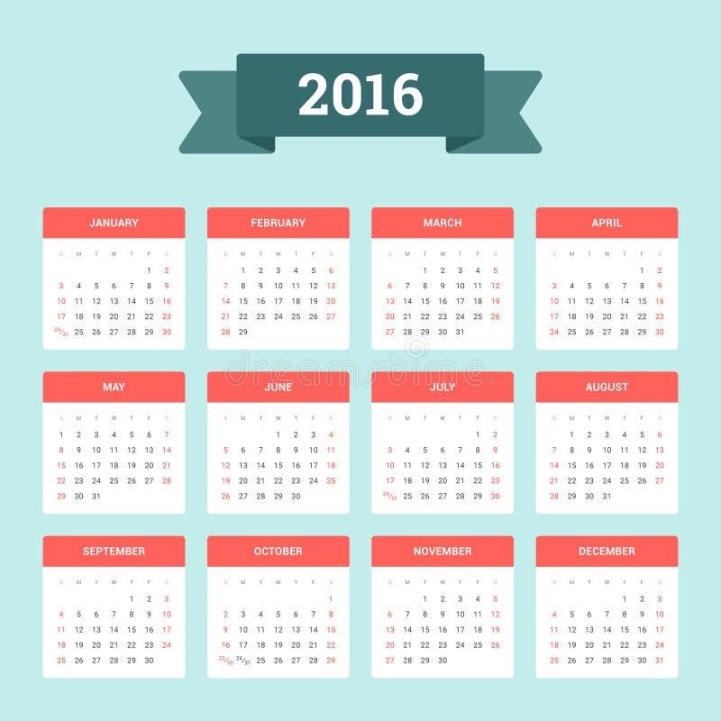 Calendario 2016 ilustración del vector. Ilustración de octubre - 62727148