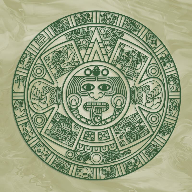 Calendario Azteca Estilizado Stock de ilustración - Ilustración de ...