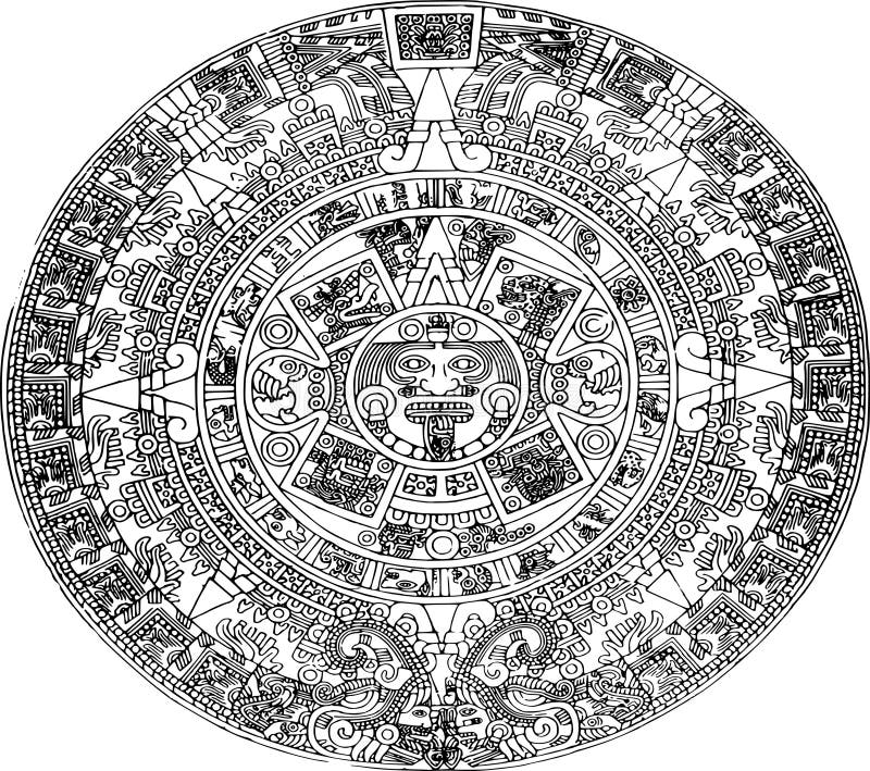 Mandala azteca ilustración del vector. Ilustración de fondo - 32121705