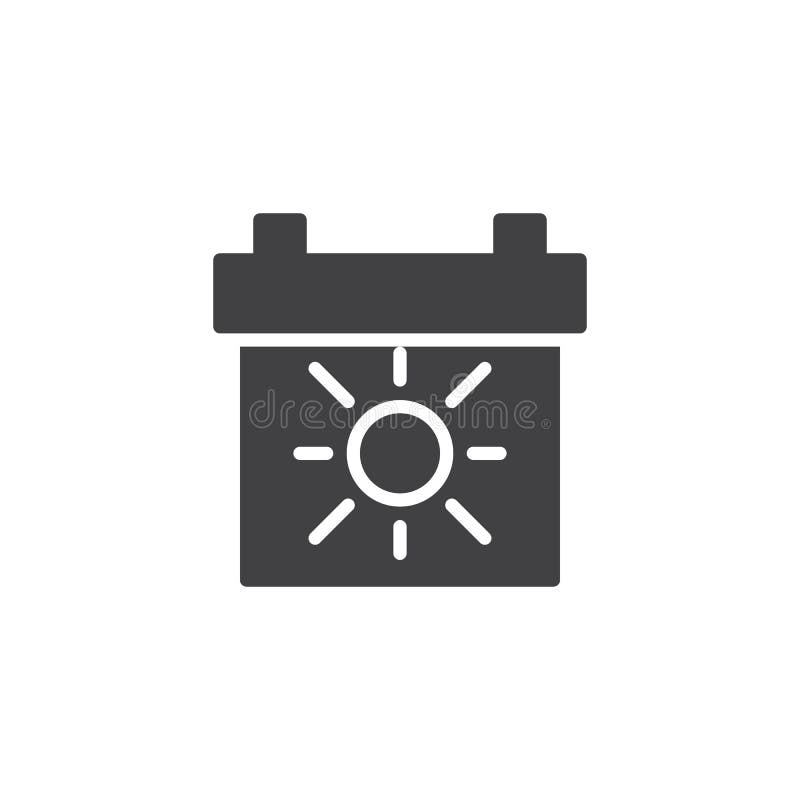 Calendario Con El Icono Del Vector Del Sol Ilustración del Vector ...